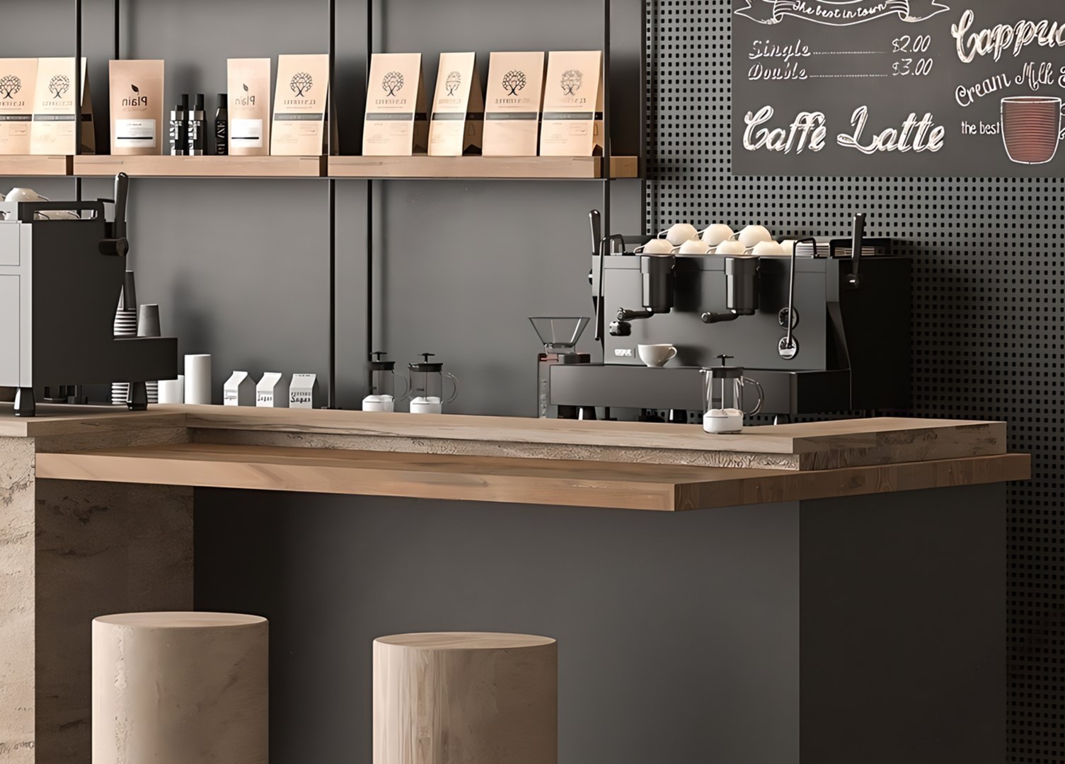 3D Model Coffeeshop Coffeehouse Cashier Barista Station Coffee Shop ...