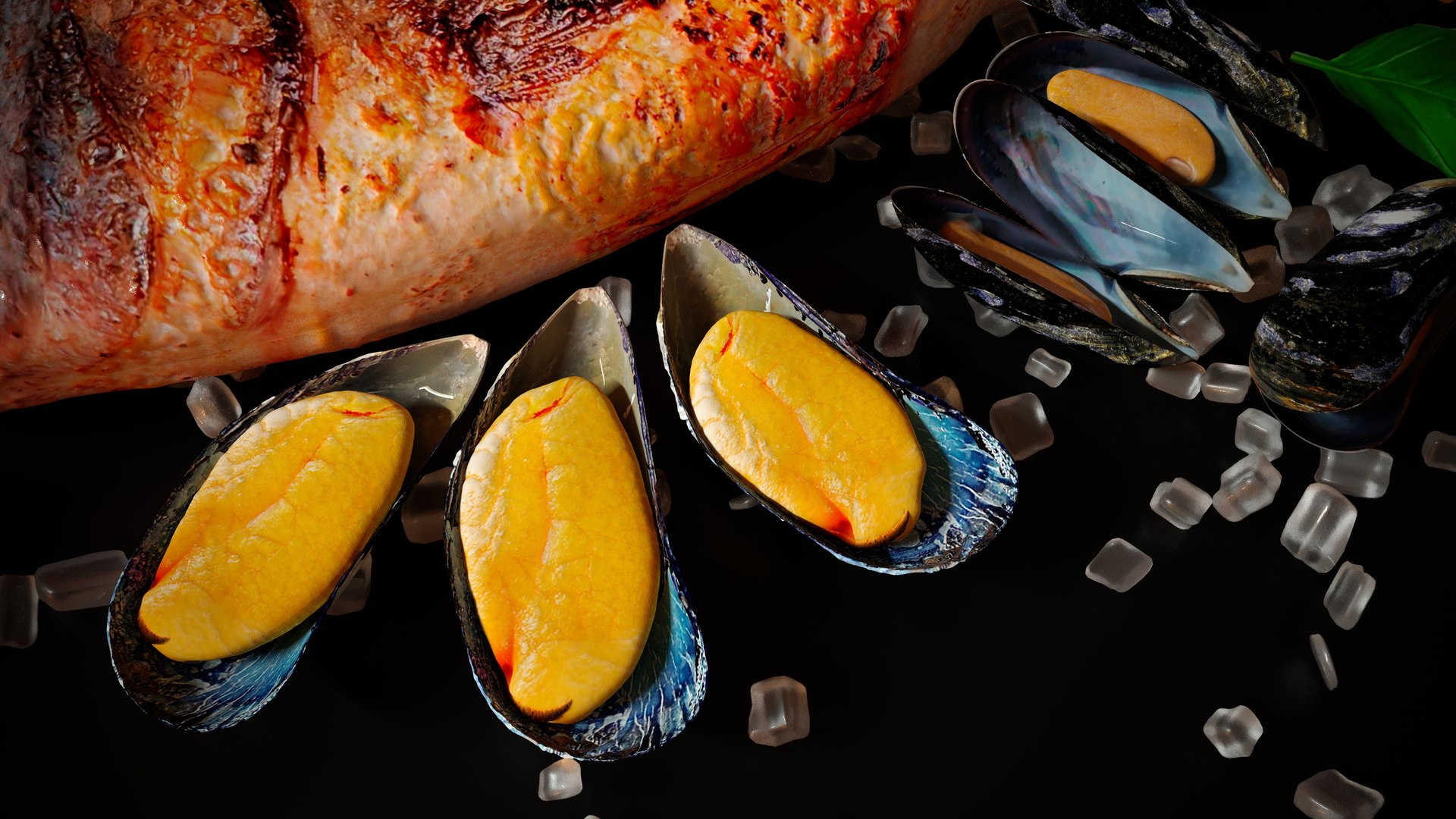 Grilled Fish And Seafood BBQ 3D Model - TurboSquid 2223713