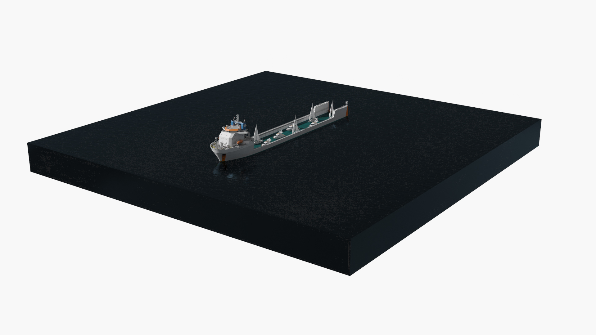 Semi-Submersible Yacht Carrier With Loaded Deck Model - TurboSquid 2446065