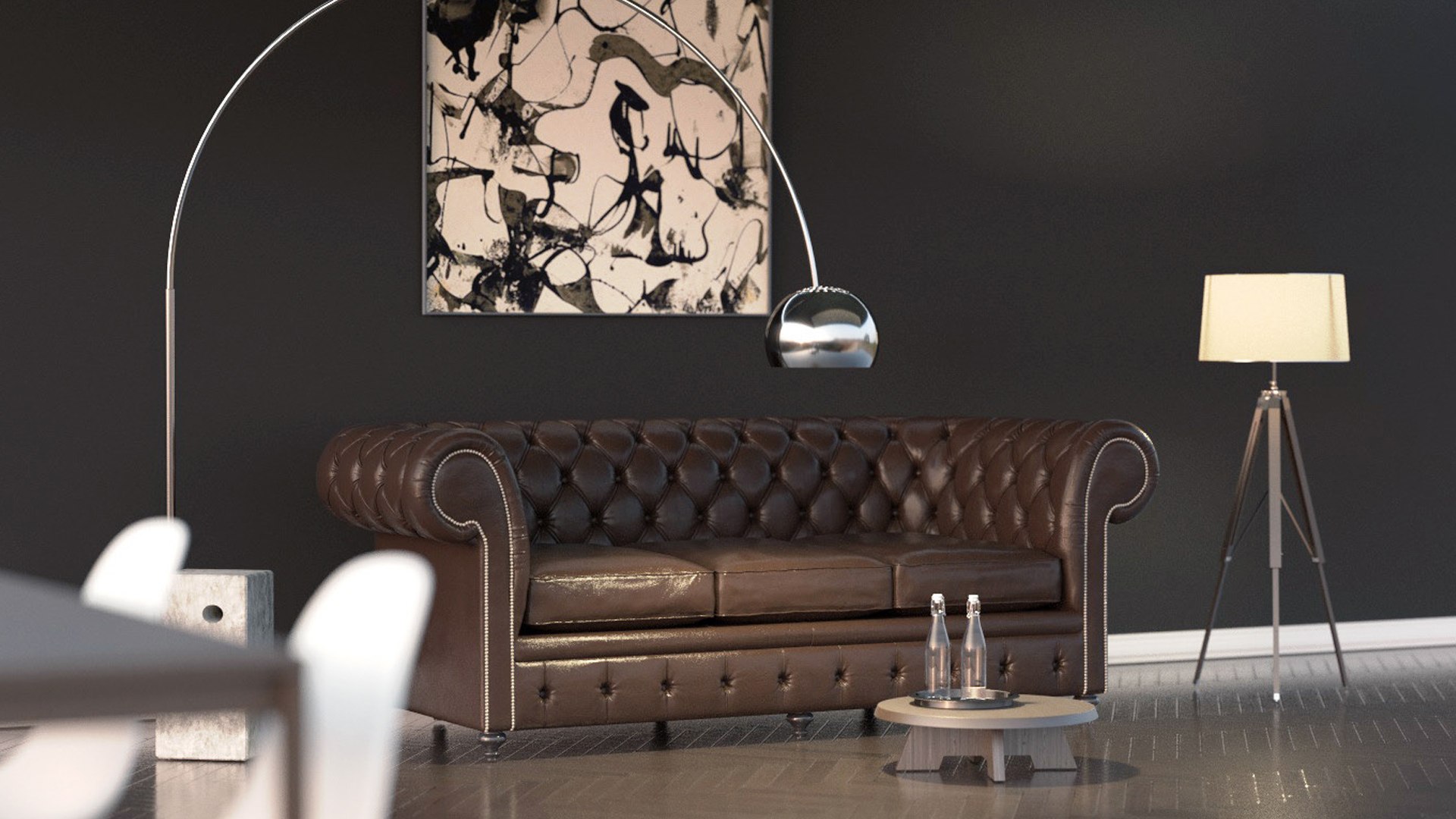 3D Model Chesterfield Couch Sofa - TurboSquid 2021659