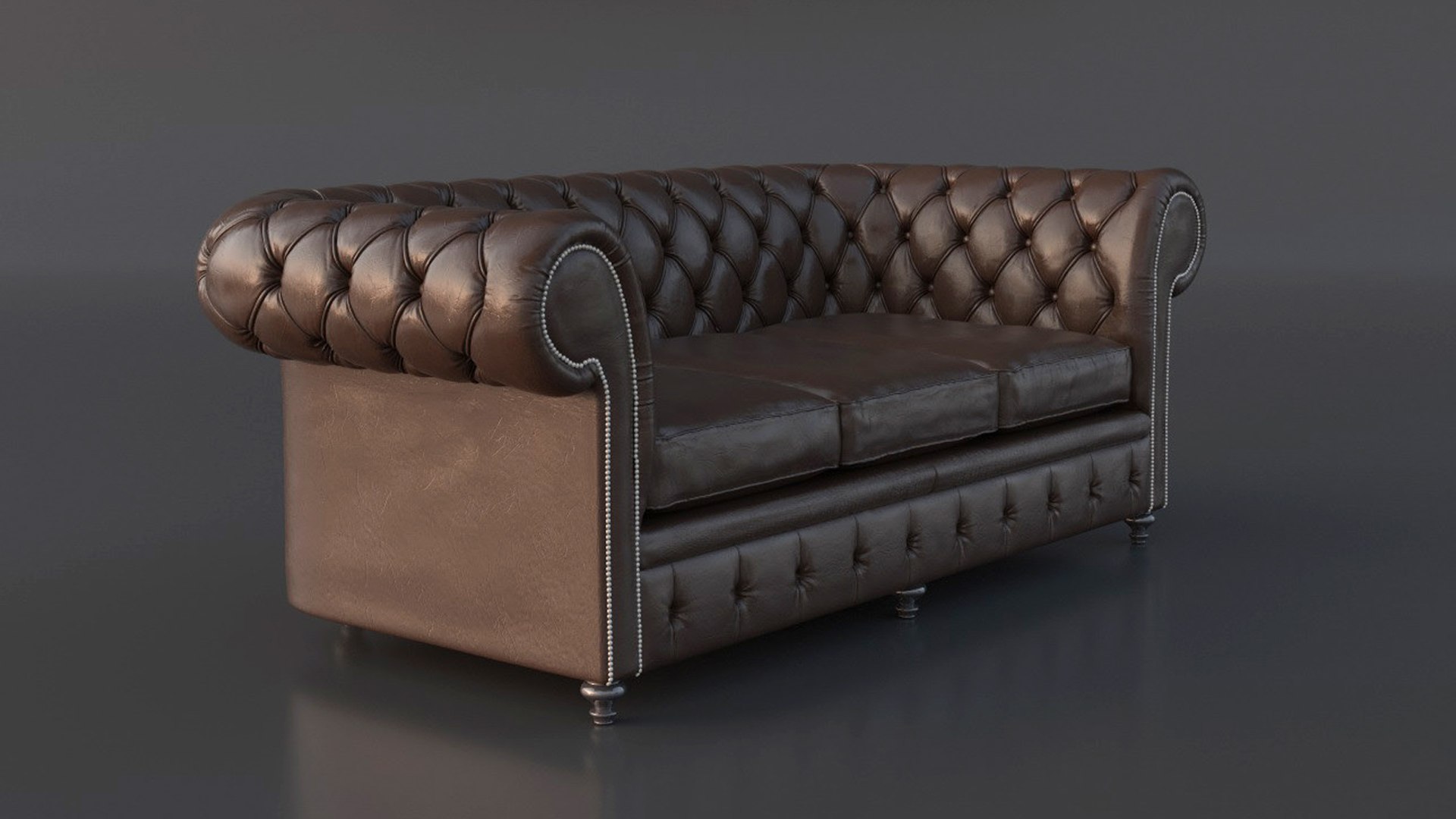 3D Model Chesterfield Couch Sofa - TurboSquid 2021659