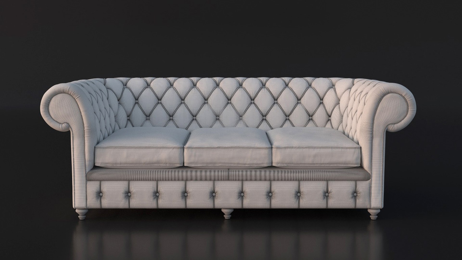 3D Model Chesterfield Couch Sofa - TurboSquid 2021659