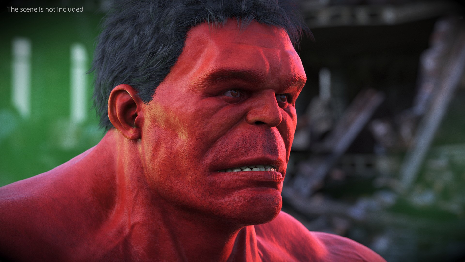 Red Hulk Fur Rigged 3D Model - TurboSquid 2411559