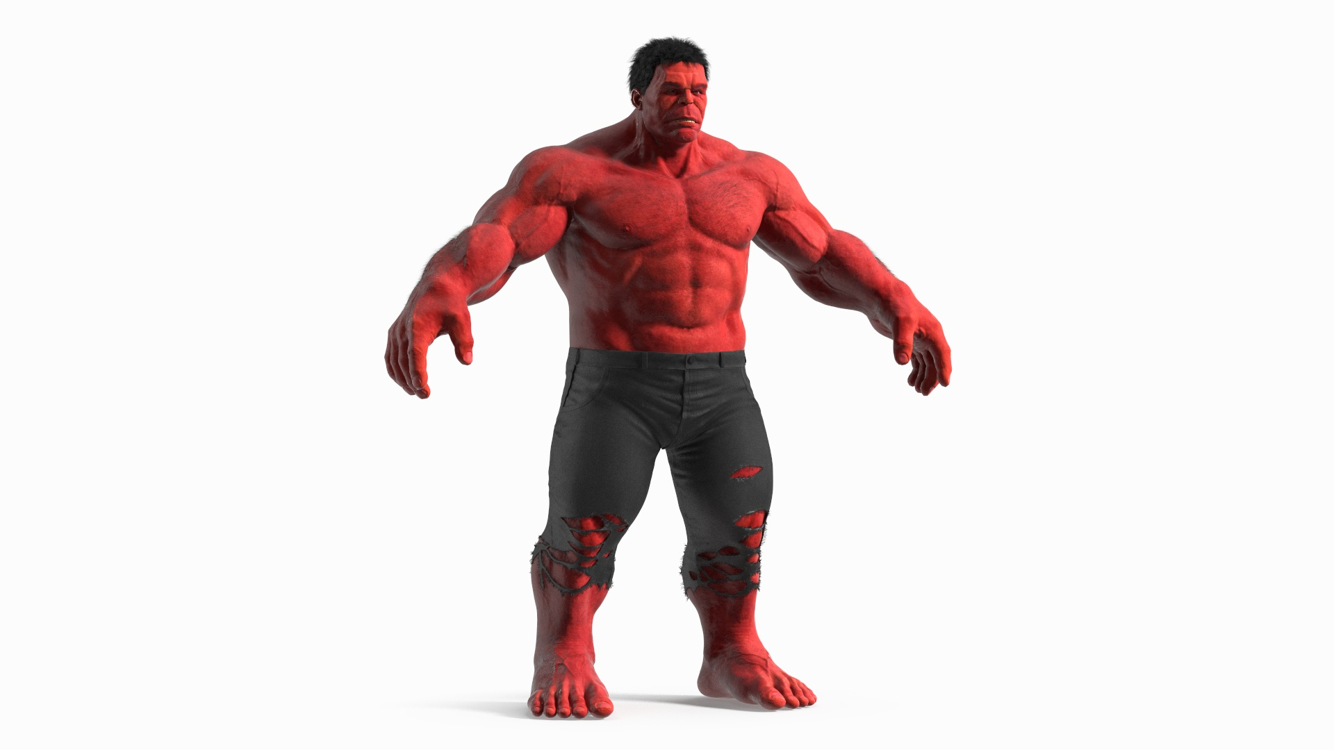 Red Hulk Fur Rigged 3D Model - TurboSquid 2411559