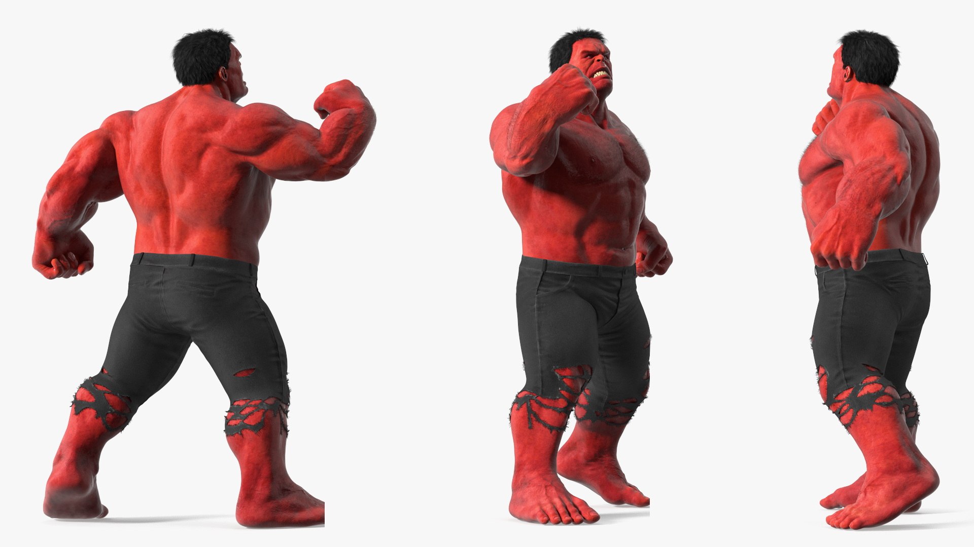 Red Hulk Fur Rigged 3D Model - TurboSquid 2411559