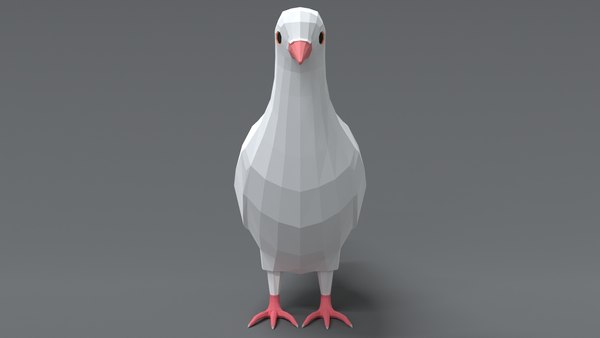 3D Low Poly Cartoon White Pigeon - TurboSquid 1868579