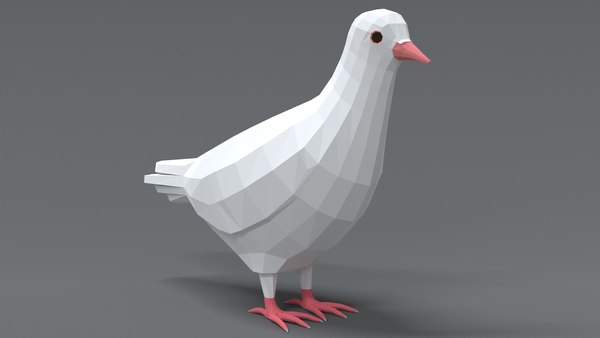 3D Low Poly Cartoon White Pigeon - TurboSquid 1868579