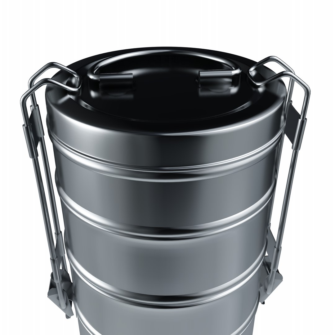 Indian Style Silver Tiffin Box 3D Model - TurboSquid 1974335