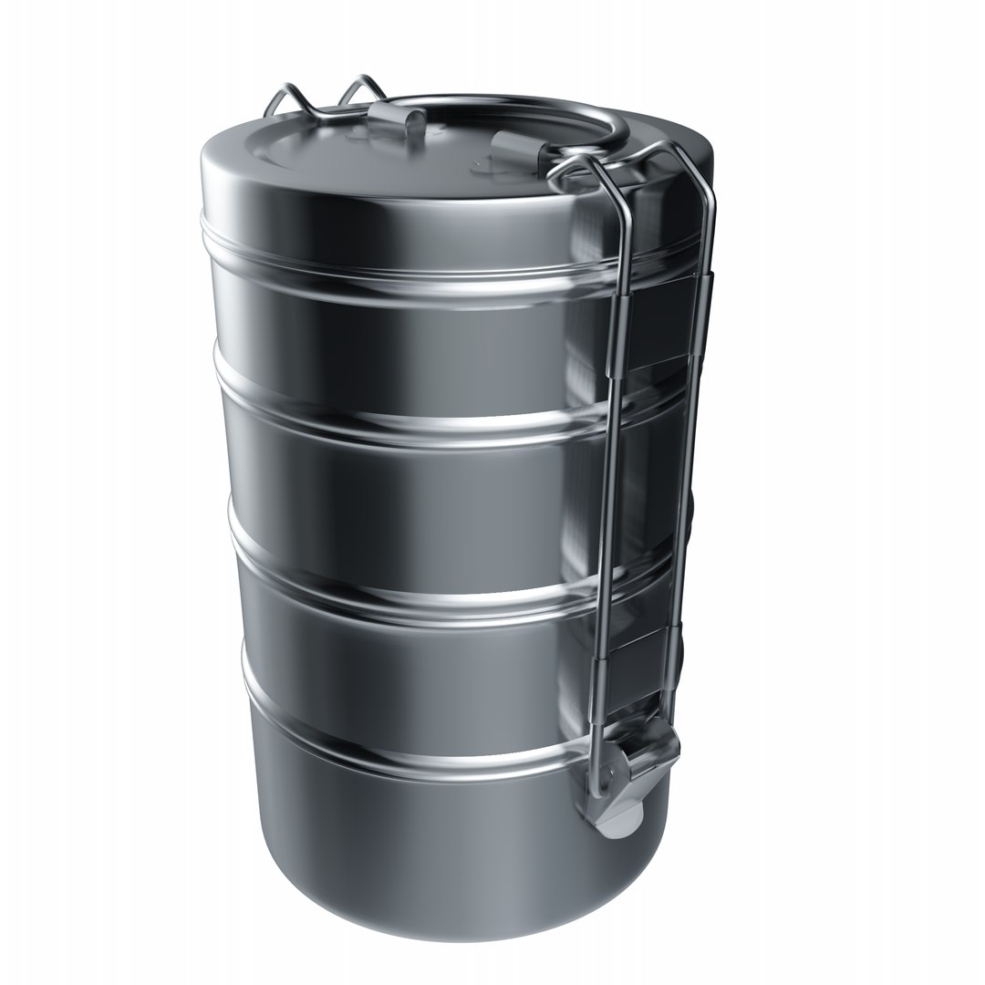 Indian Style Silver Tiffin Box 3D Model - TurboSquid 1974335