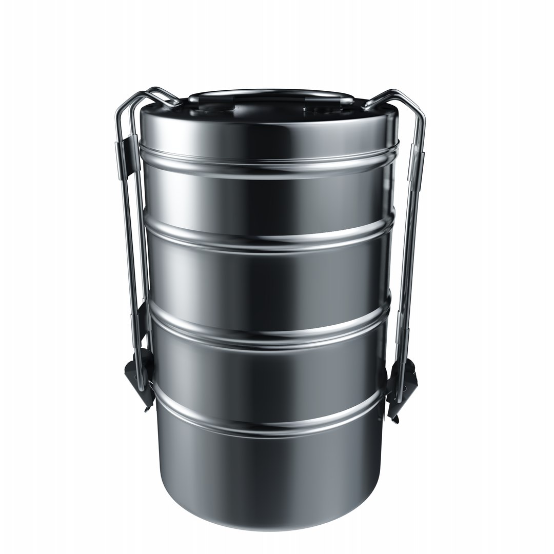 Indian Style Silver Tiffin Box 3D Model - TurboSquid 1974335