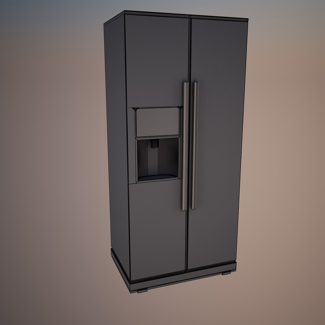 3ds Max Double Door Refrigerator