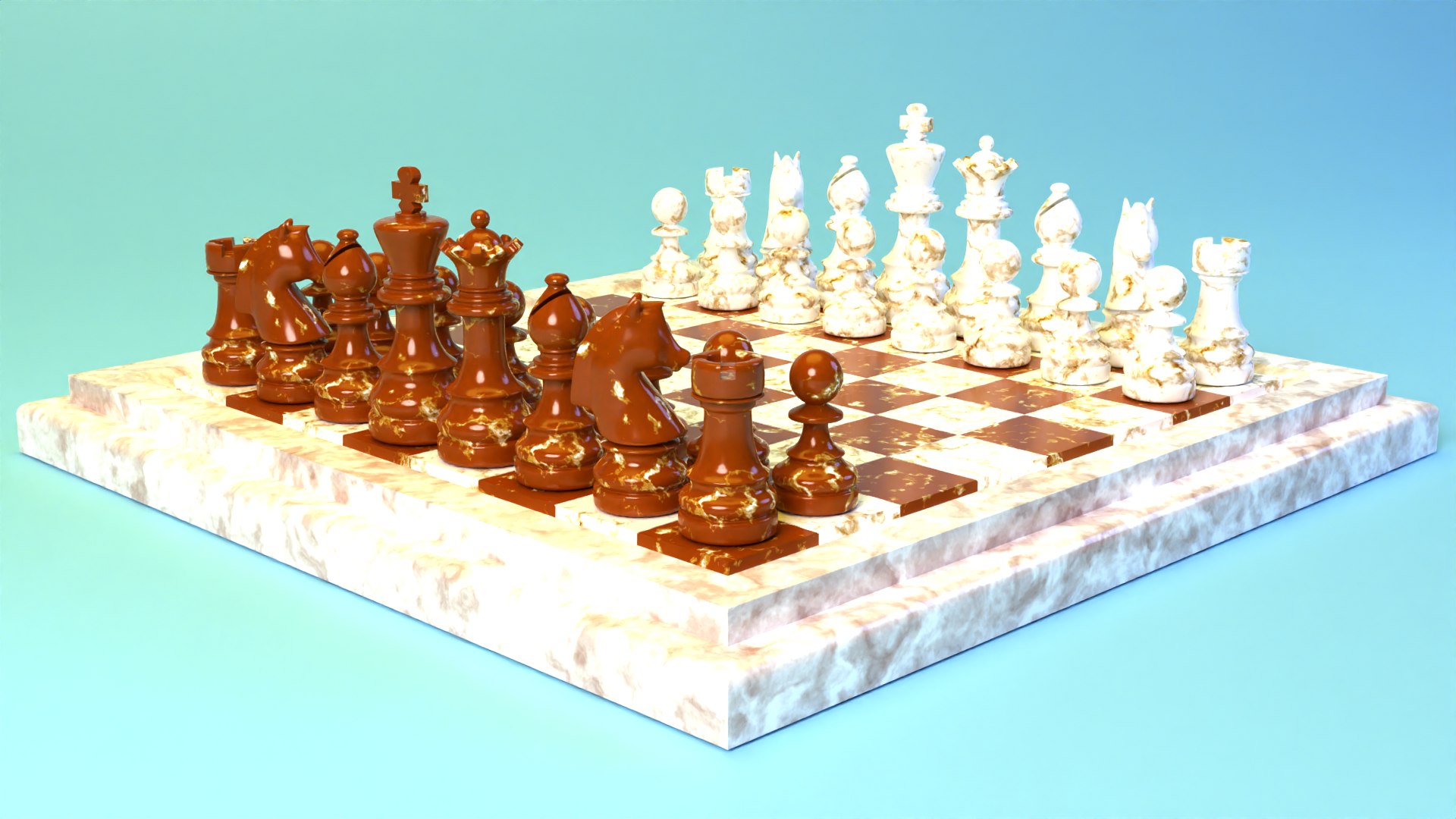 Chess Set Model - TurboSquid 2233742