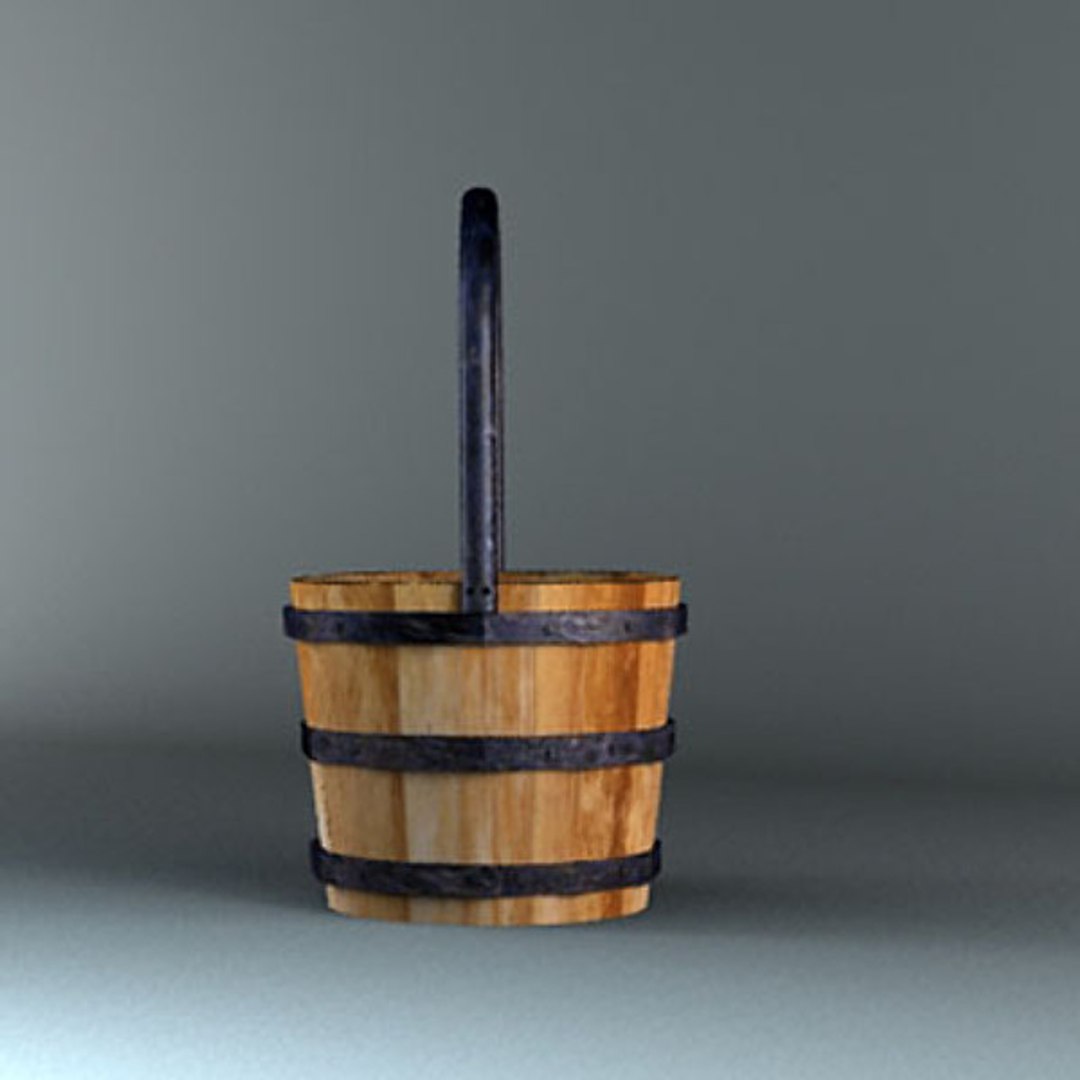 Pail Wood Wooden 3d Model