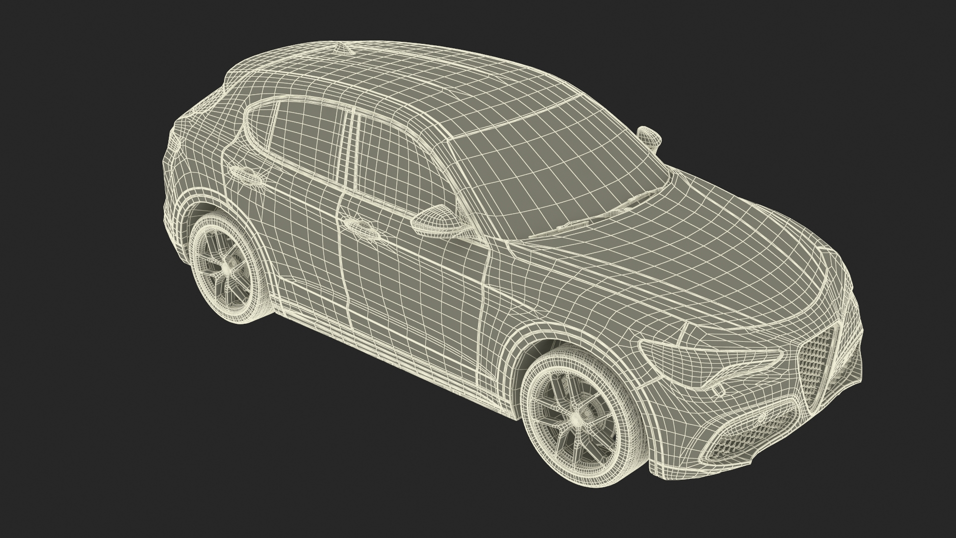 Modern Urban Green Crossover Simplified 3D Model - TurboSquid 2384778