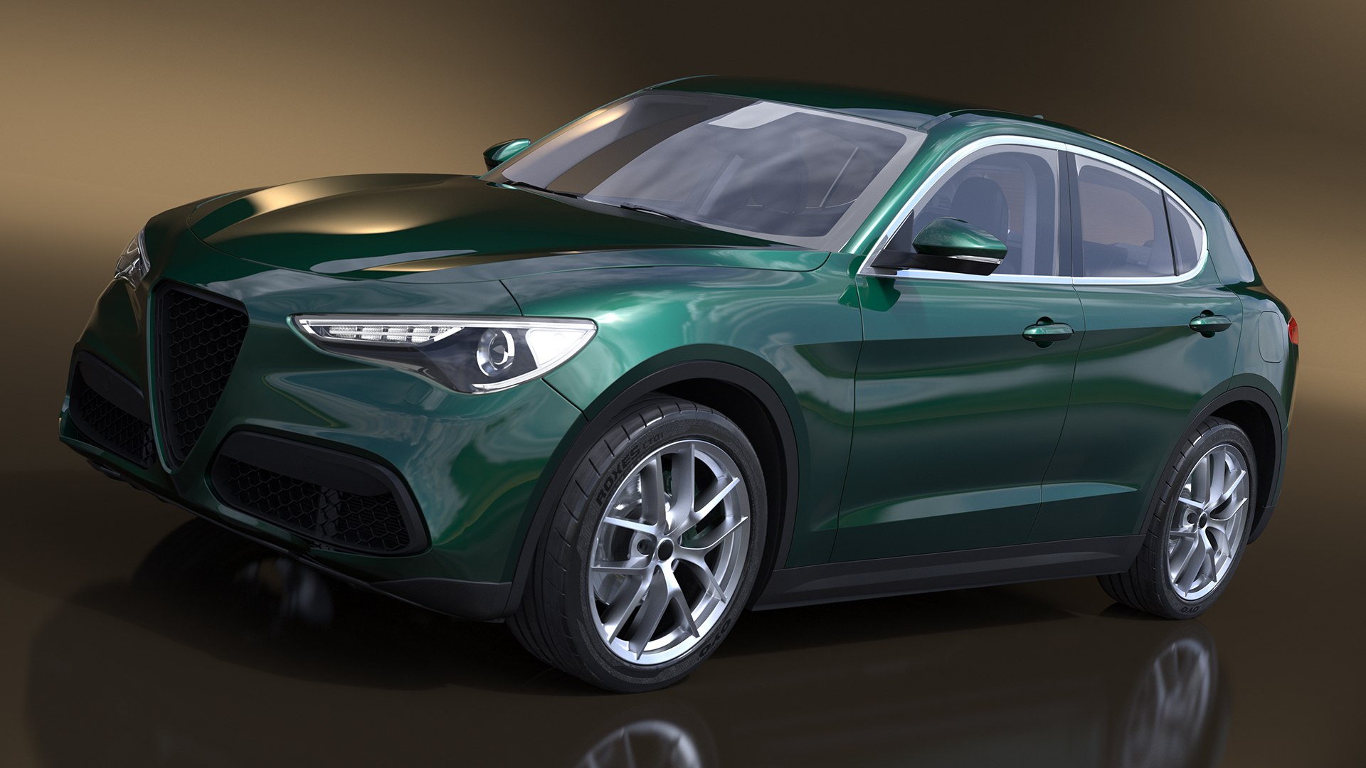 Modern Urban Green Crossover Simplified 3D Model - TurboSquid 2384778