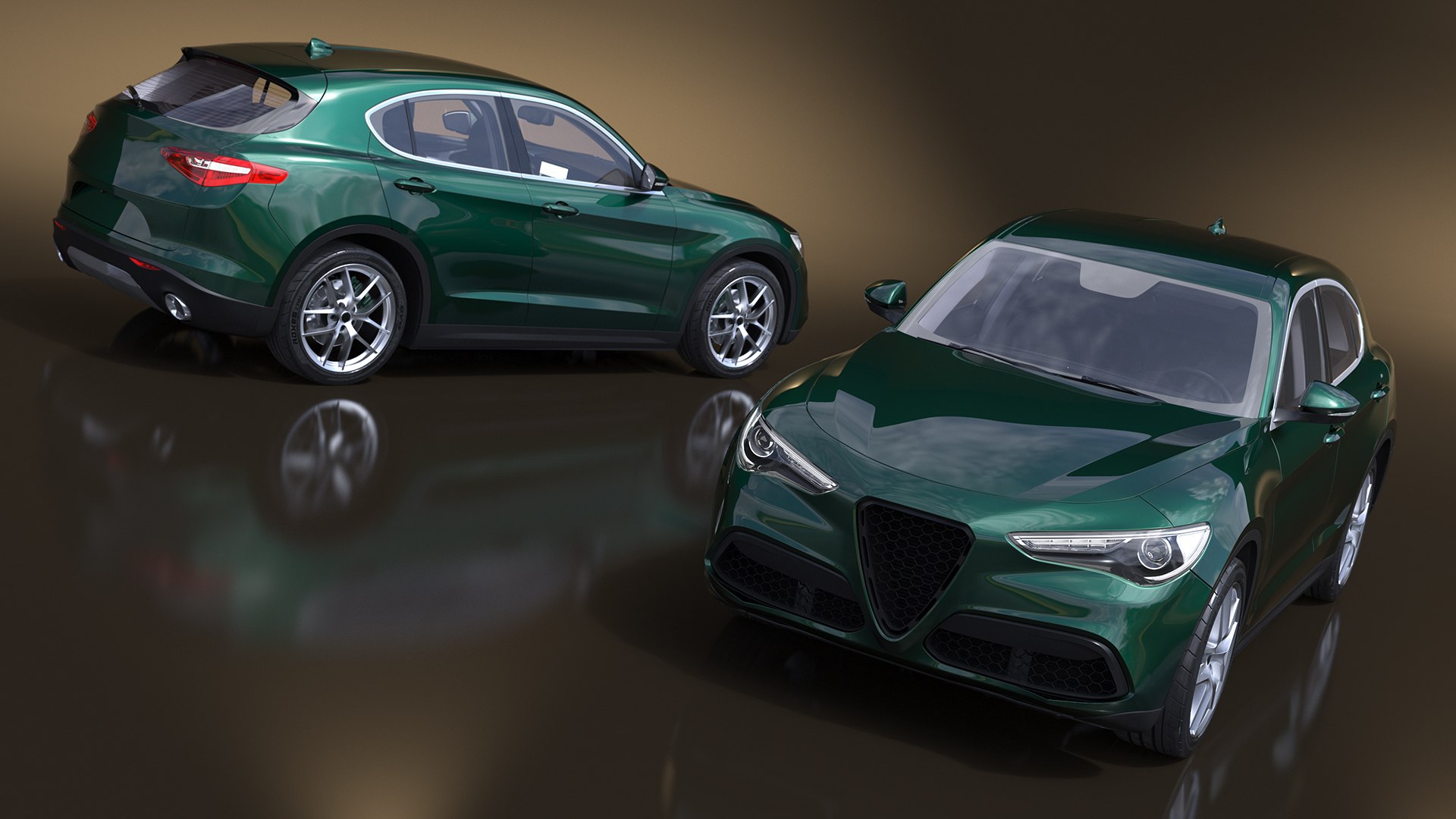 Modern Urban Green Crossover Simplified 3D Model - TurboSquid 2384778