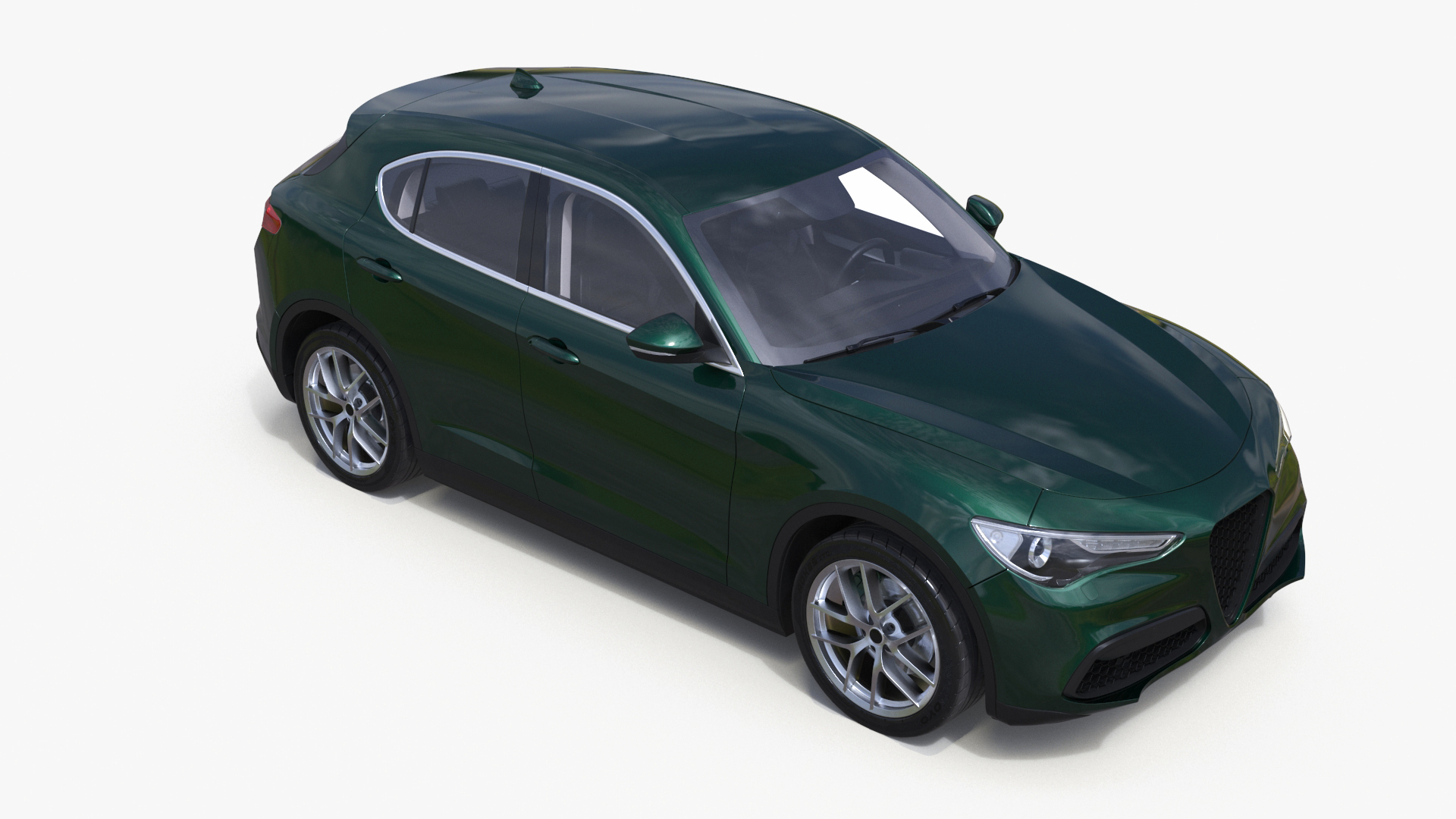 Modern Urban Green Crossover Simplified 3D Model - TurboSquid 2384778