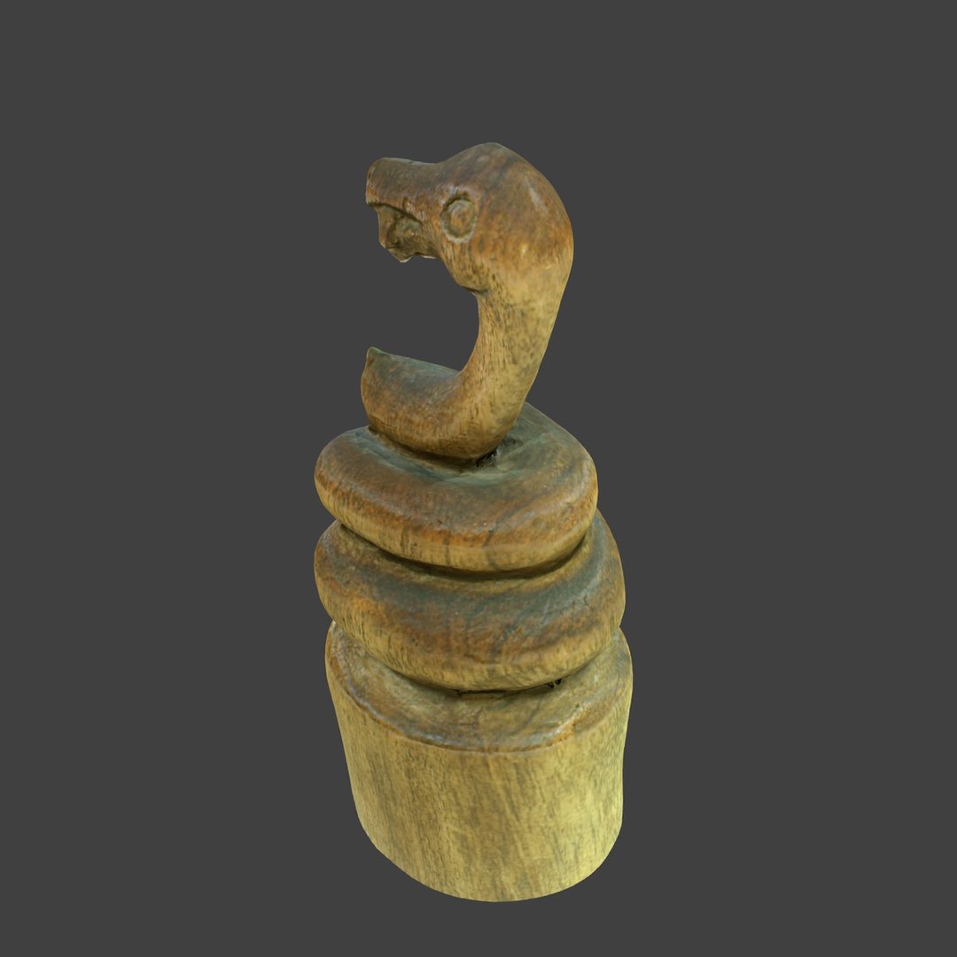 free wooden snake 3d model