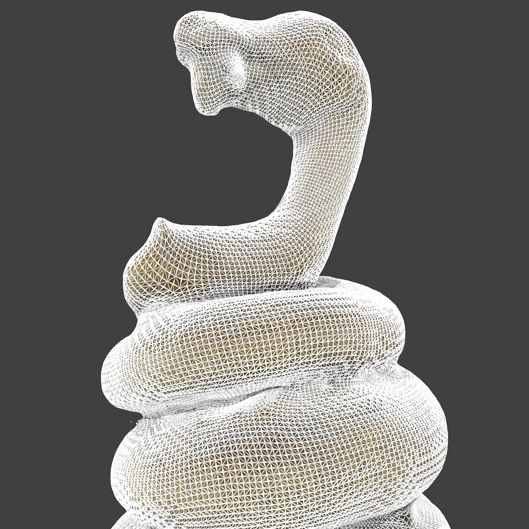 free wooden snake 3d model