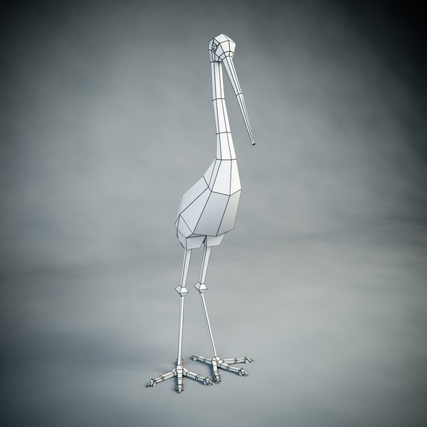 3d model statue heron