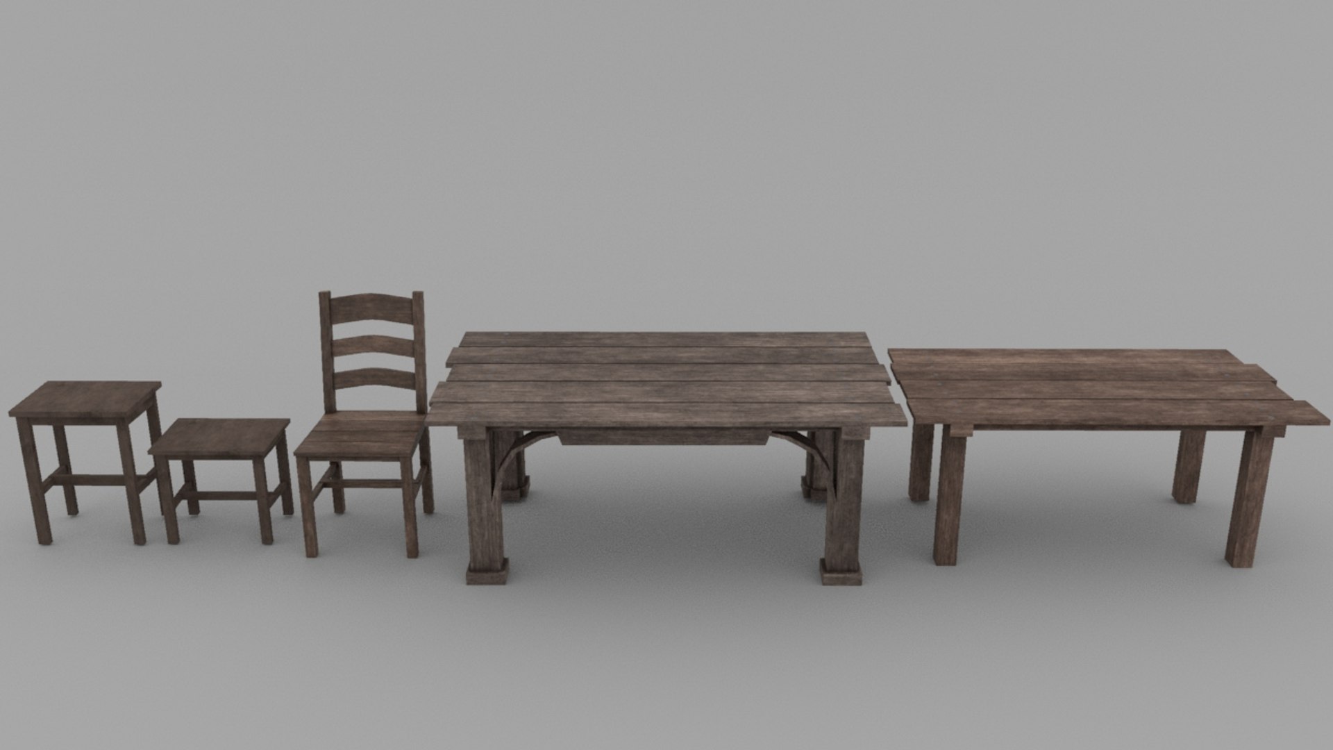 Medieval Dining Set 3D - TurboSquid 1637569