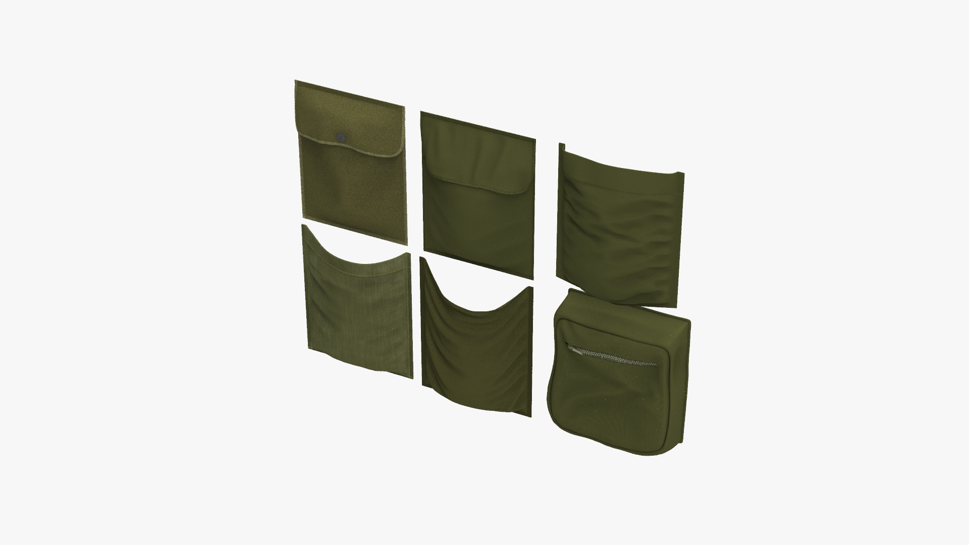 Pockets Fabrics Collection 3D Model - TurboSquid 2108199