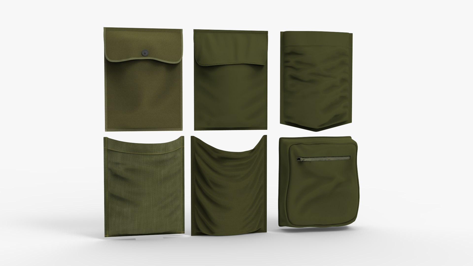 Pockets Fabrics Collection 3D Model - TurboSquid 2108199
