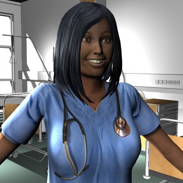 3d female medical staff model
