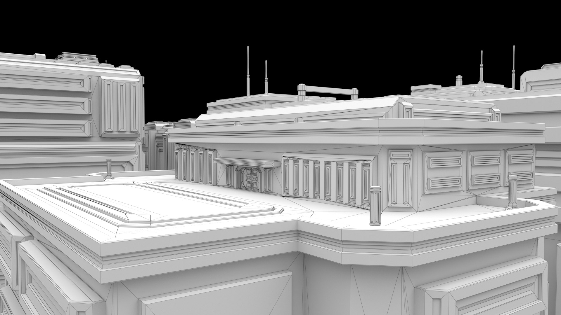 Sci-fi Neon City Buildings 3D Model - TurboSquid 1637022