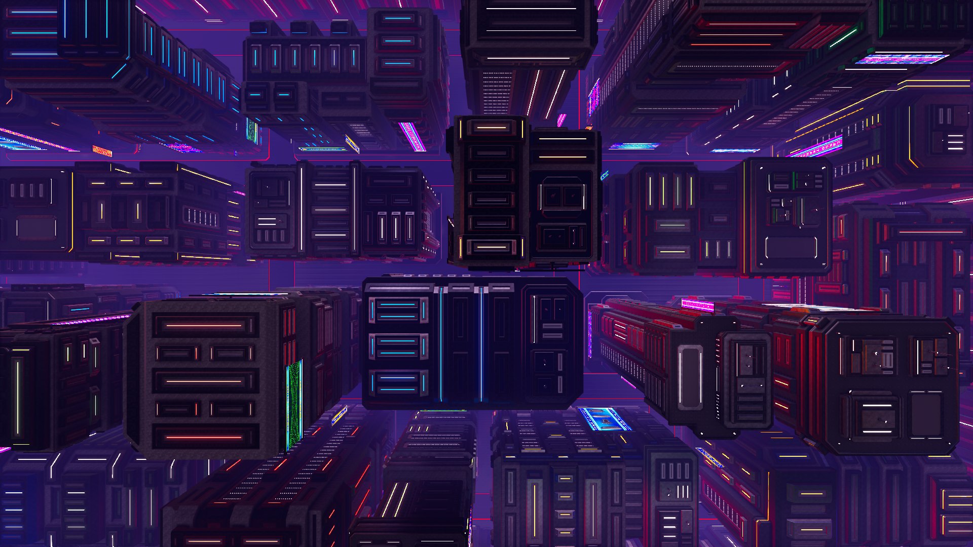 Sci-fi Neon City Buildings 3D Model - TurboSquid 1637022