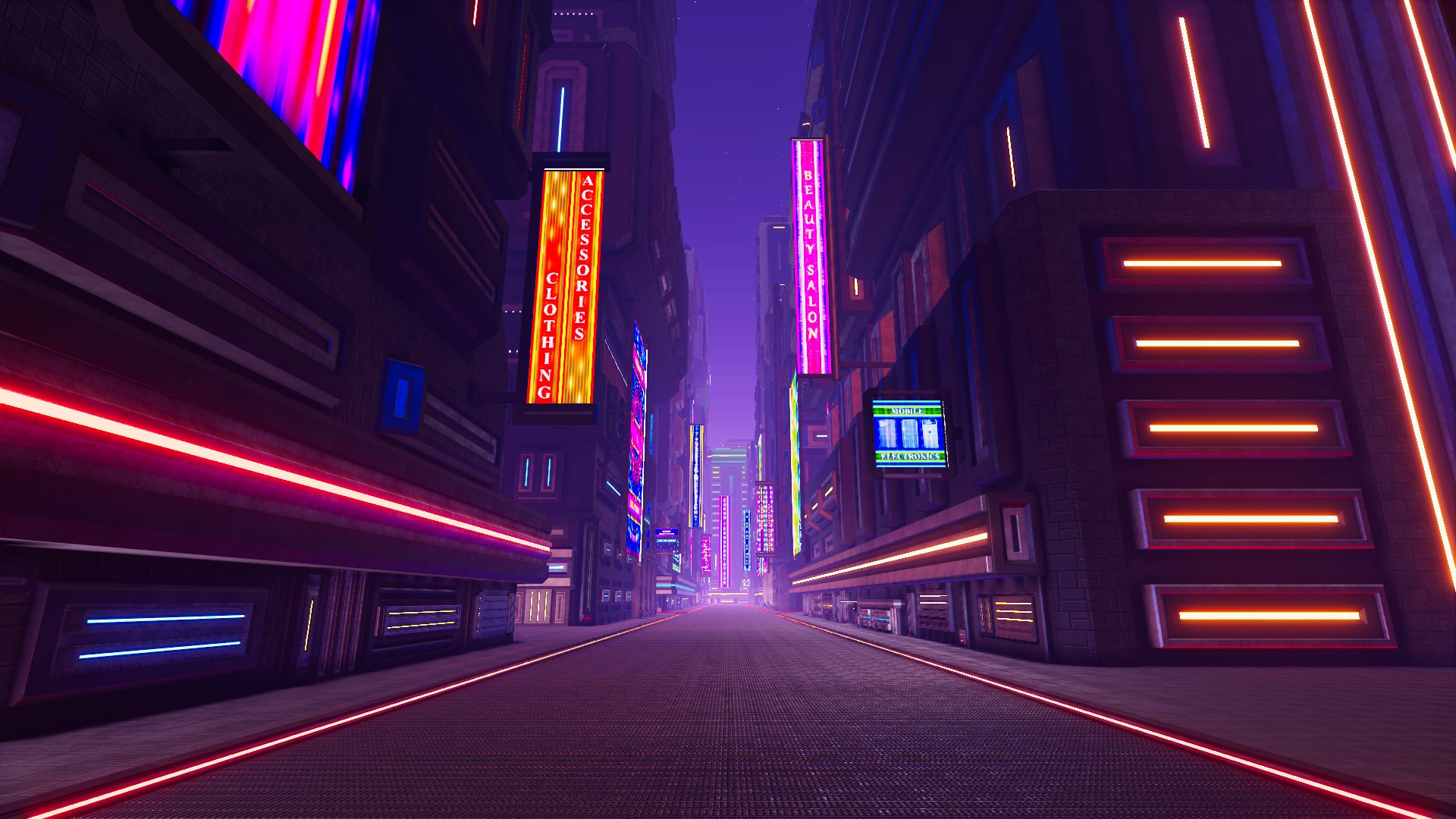 Sci-fi Neon City Buildings 3D Model - TurboSquid 1637022