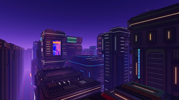 Sci-fi neon city buildings 3D model - TurboSquid 1637022
