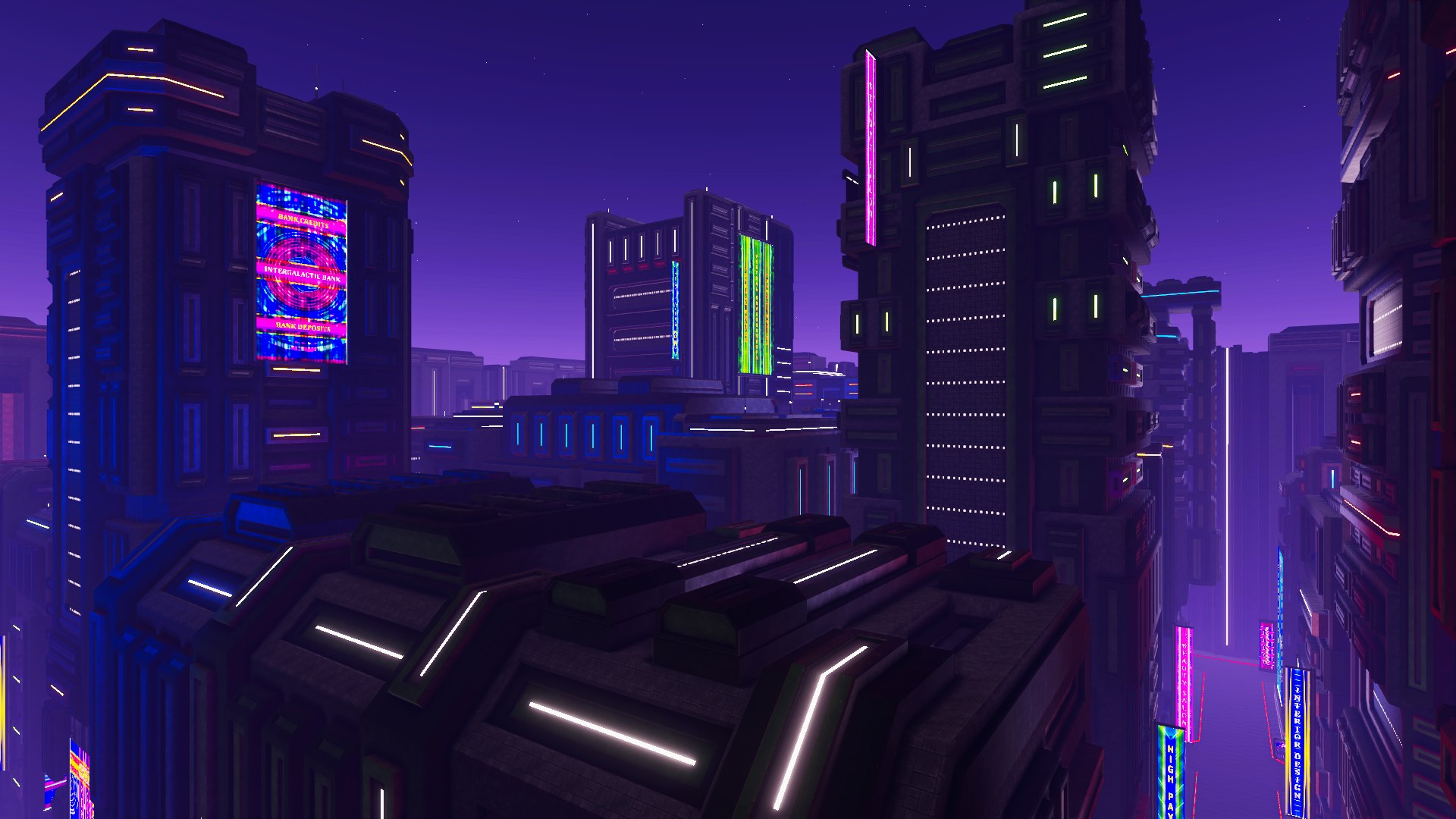 Sci-fi Neon City Buildings 3D Model - TurboSquid 1637022