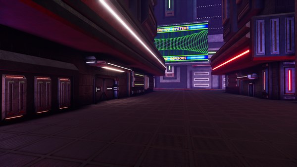 Sci-fi neon city buildings 3D model - TurboSquid 1637022