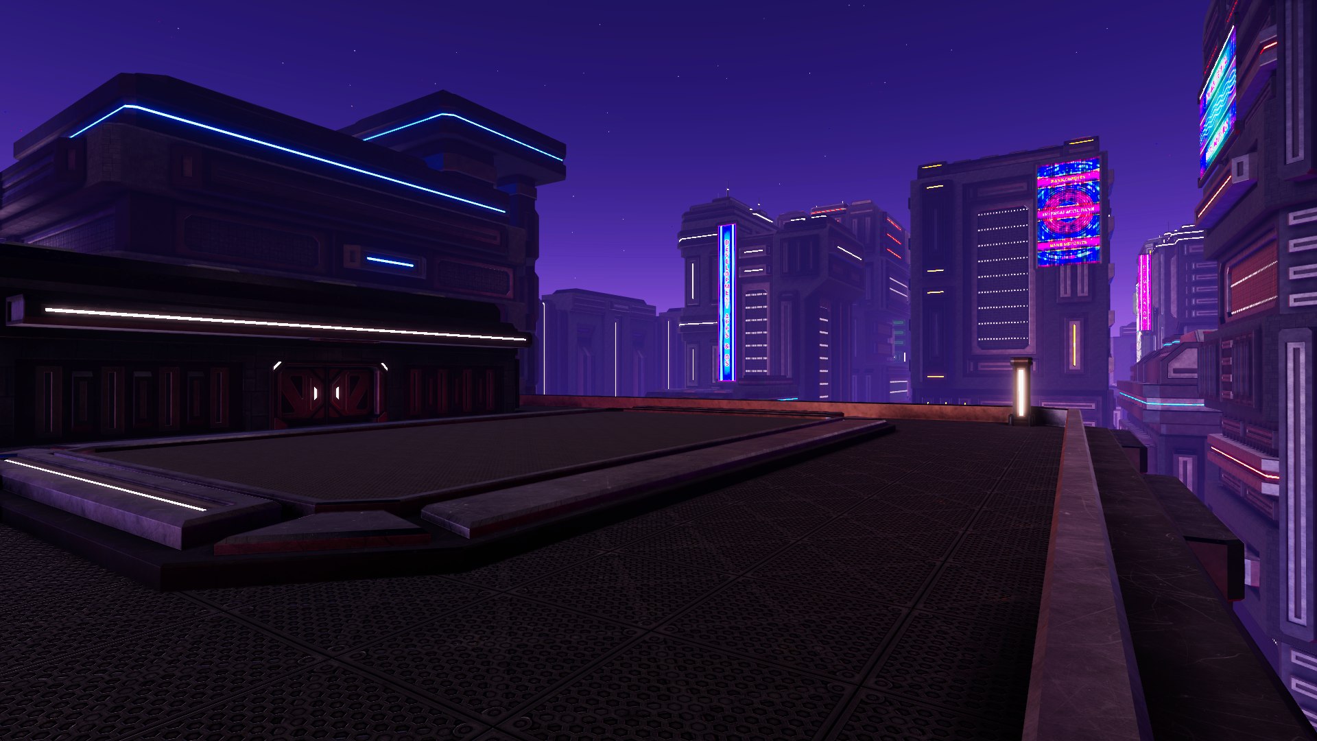Sci-fi Neon City Buildings 3D Model - TurboSquid 1637022