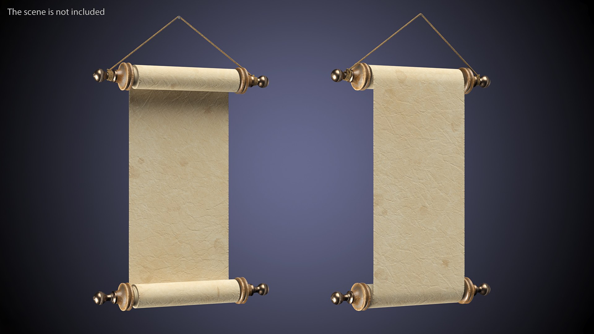 3D Antique Parchment Paper Scroll Wall Hanging Model - TurboSquid 1780542