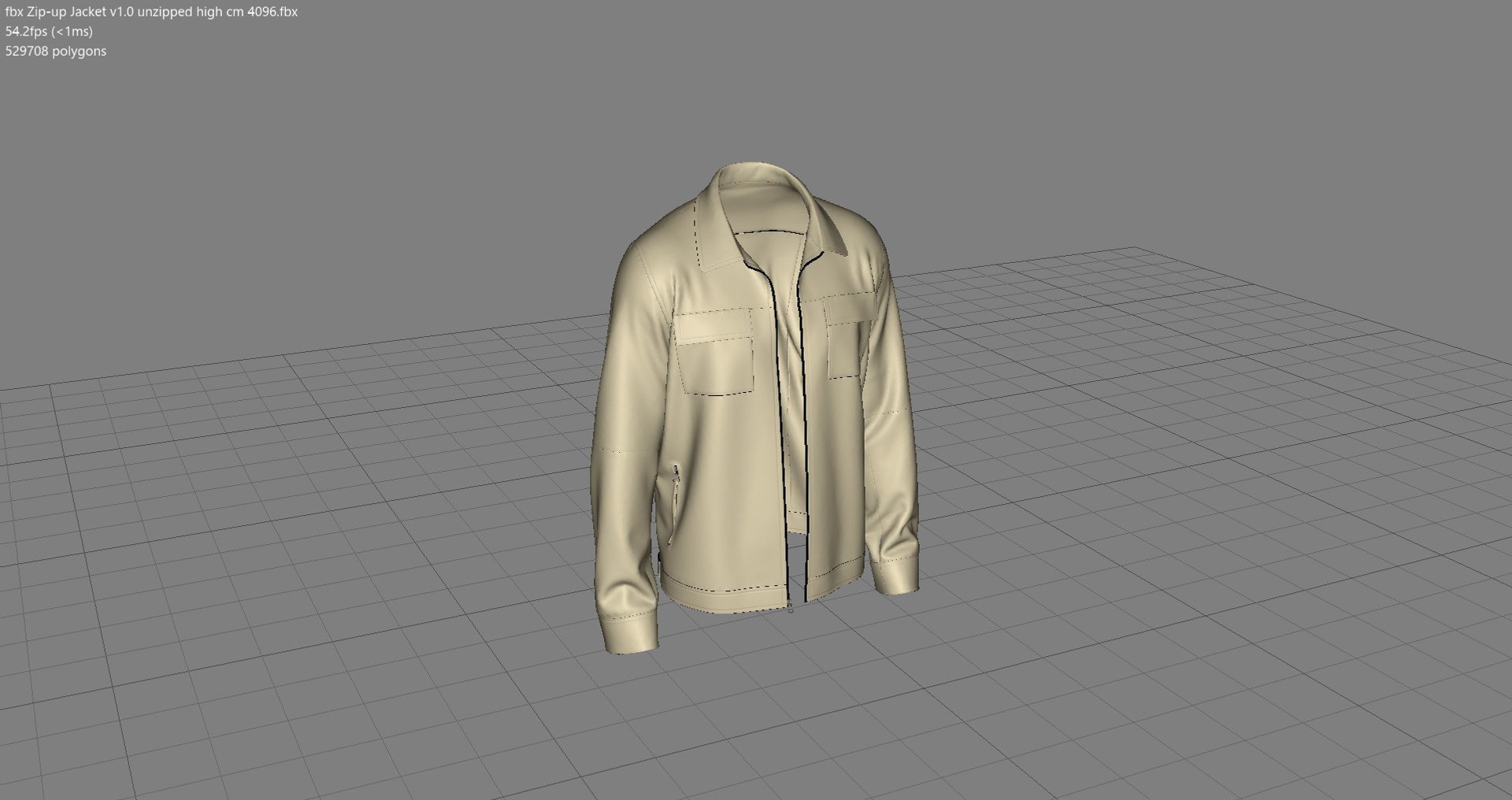 Zip-up Jacket 3D Model - TurboSquid 1928350