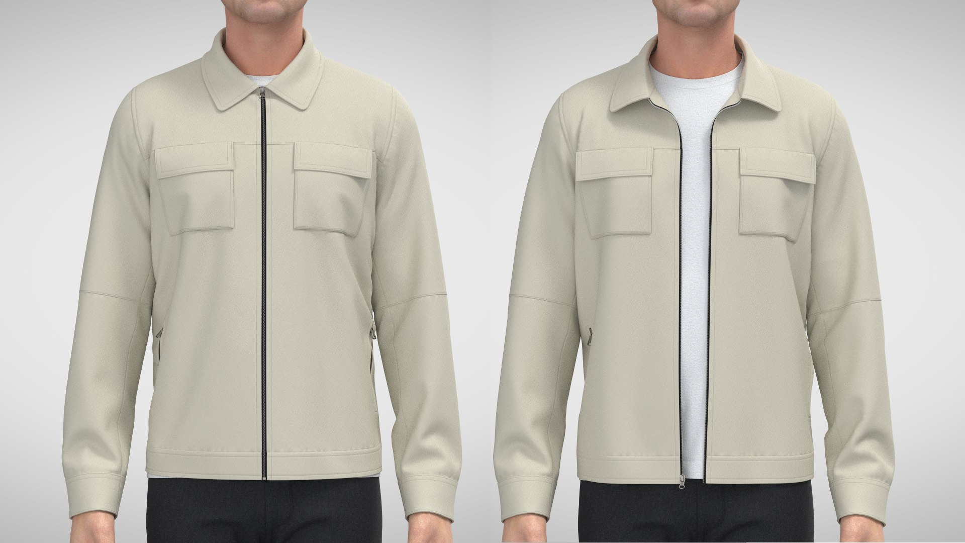 Zip-up Jacket 3D Model - TurboSquid 1928350