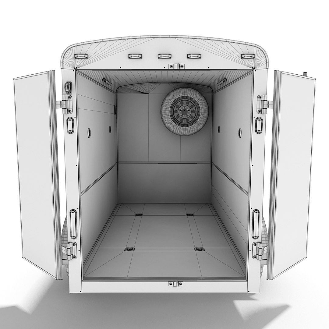 3d Closed Cargo Trailer Model