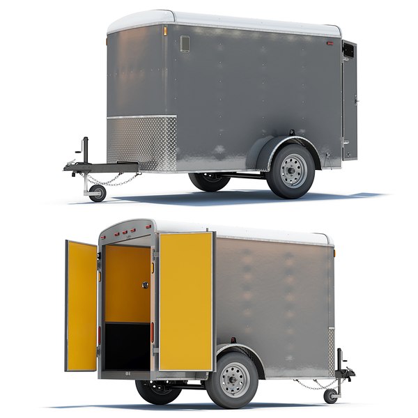 3d model utility trailer