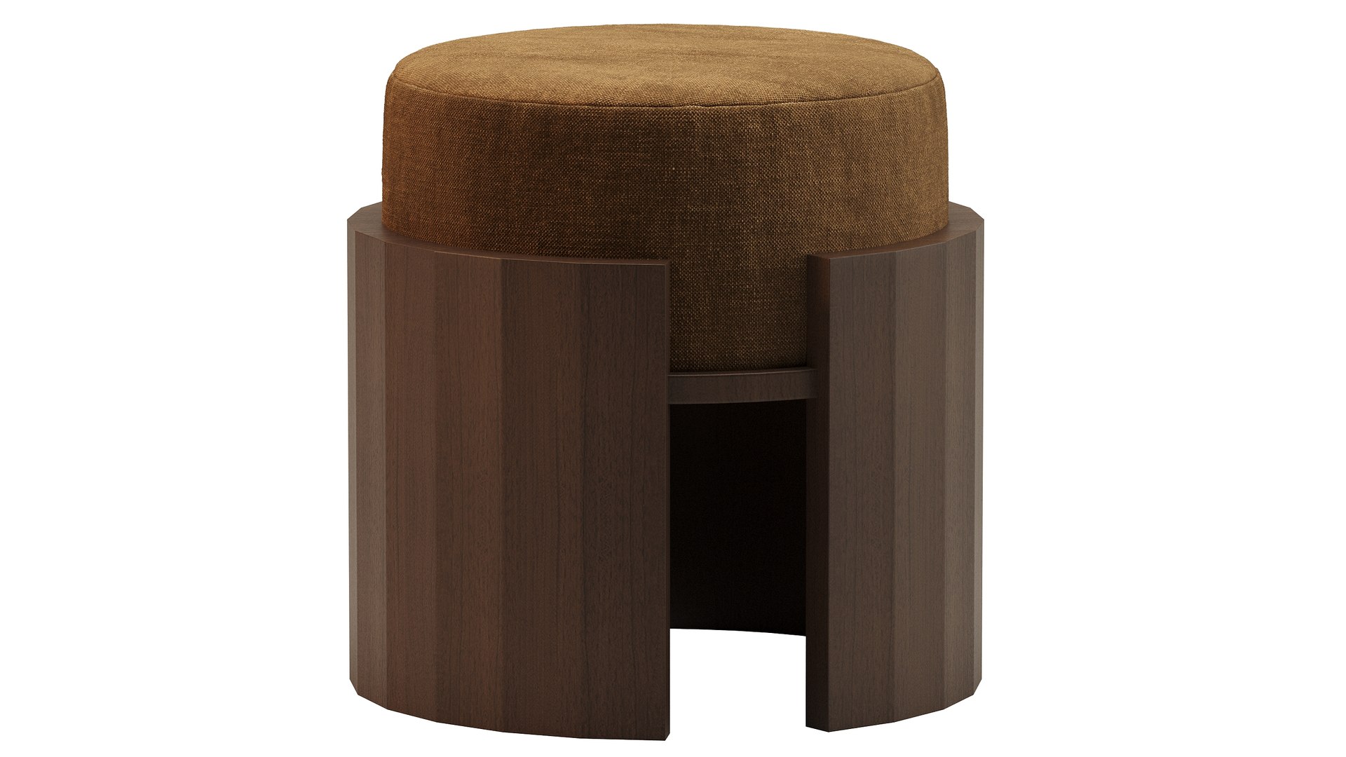 Wide Backless Solid Wood Round 3D Model - TurboSquid 2424771