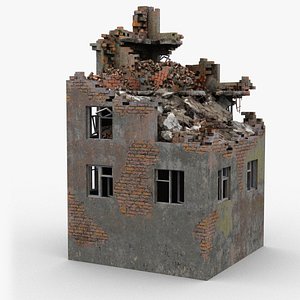3d Ruined Destroyed Building Model