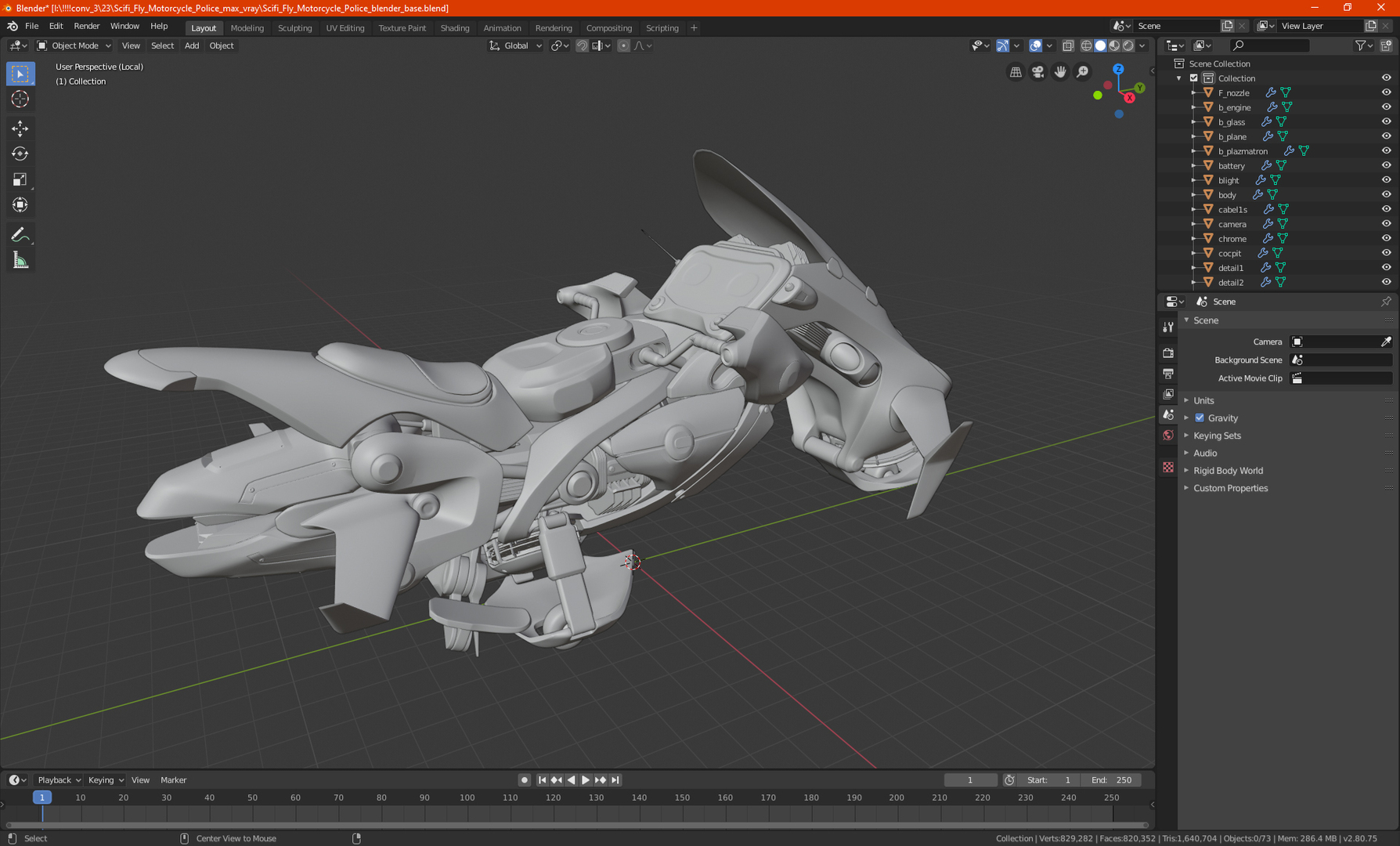 Scifi Fly Motorcycle Yellow 3D model - TurboSquid 1892982