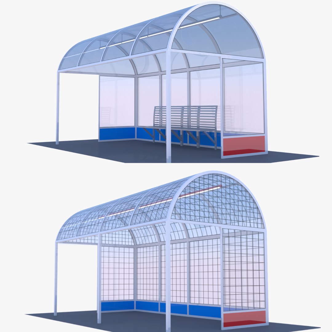 Bus Stop Enclosures Collection III Model - TurboSquid 2153963