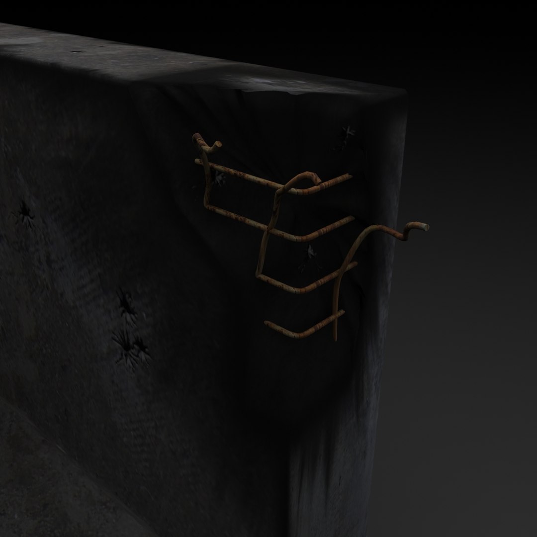 Battle Concrete Baracades 3d Model