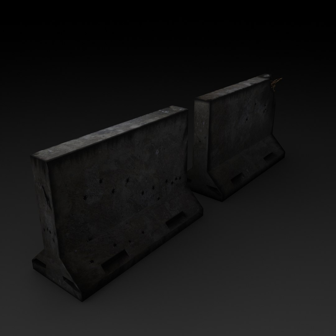 Battle Concrete Baracades 3d Model