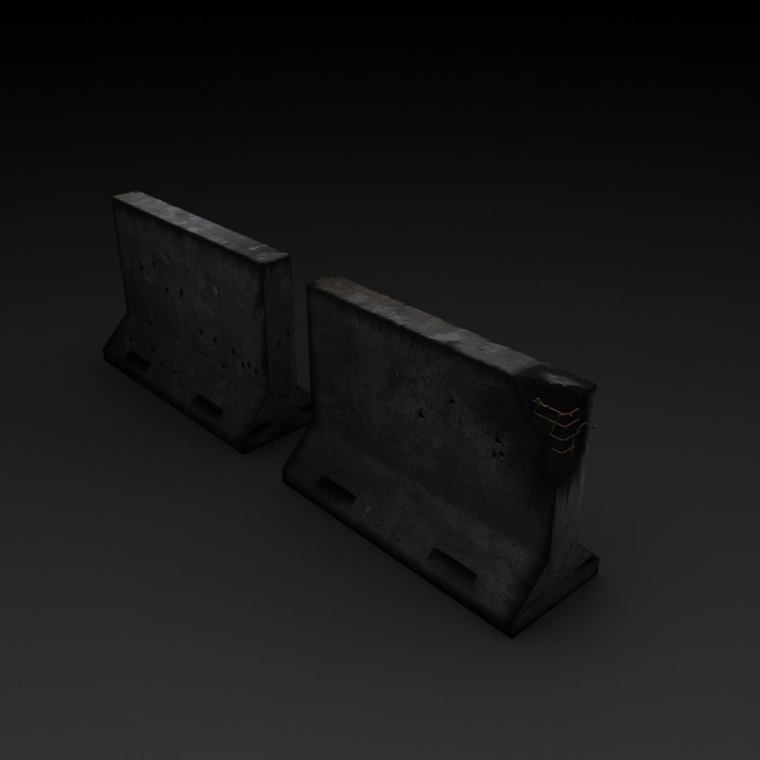Battle Concrete Baracades 3d Model