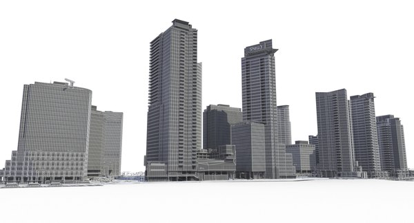 city block buildings 3d model