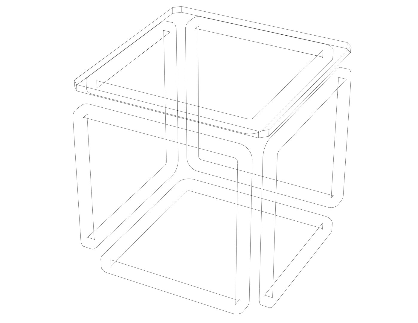 3D Infinity Cube Wood Table model - TurboSquid 2176554