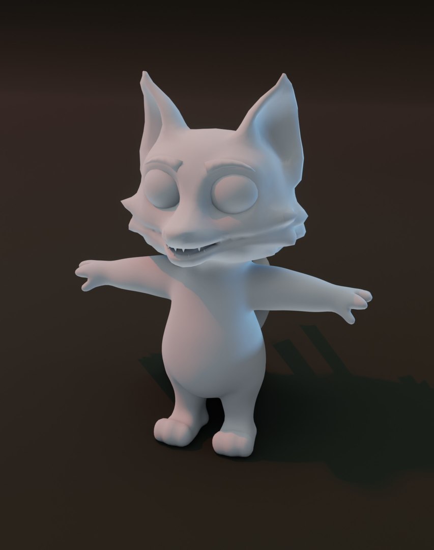 Cartoon Fox Rigged Base Mesh 3D Model - TurboSquid 1842560